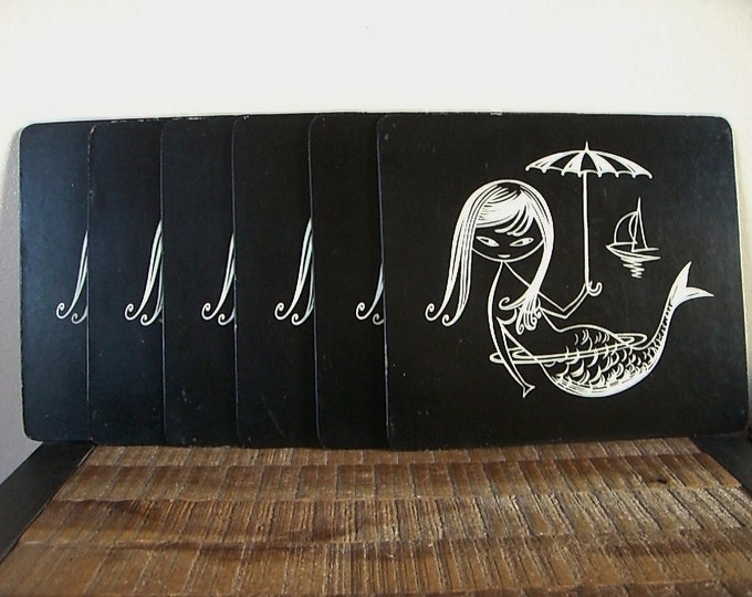 Vintage Set of Six Arnold Designs Mermaid on the Beach Placemats - Etsy