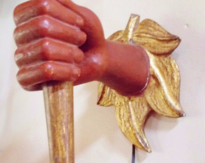 Antique Carved Wood Hand Holding Torch Wall Sconce - Etsy