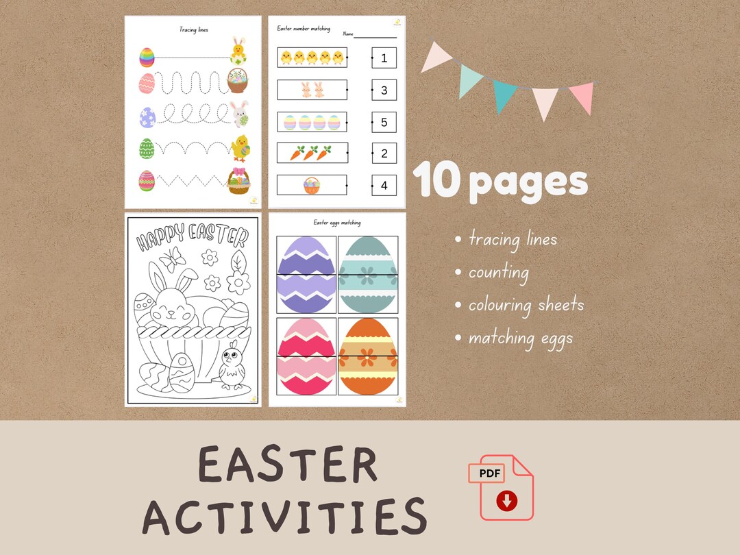 Easter Printable Activities, Easter Tracing Lines, Easter Number ...