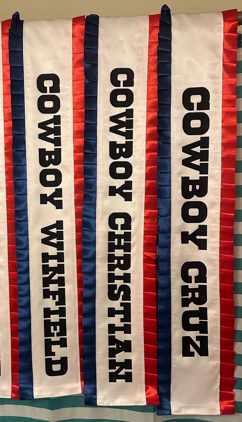 Customizable Red, White, and Blue Cowboy Sash - Multiple Sizes! PLEASE ...
