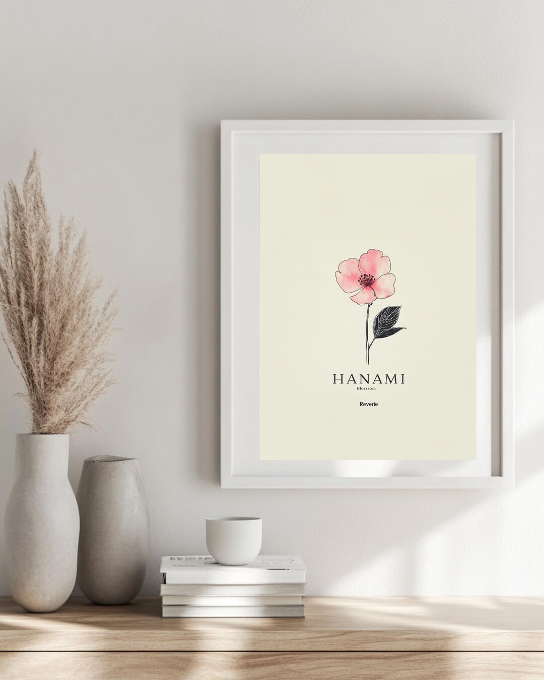 Hanami Blossom Minimalist Wall Art | Japanese Floral Print | Sakura ...