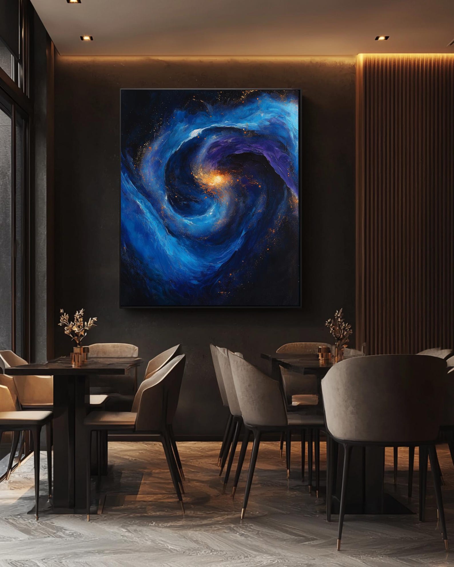 Cosmic Blue Galaxy Vortex - Digital Print | Abstract Space Wall Art ...