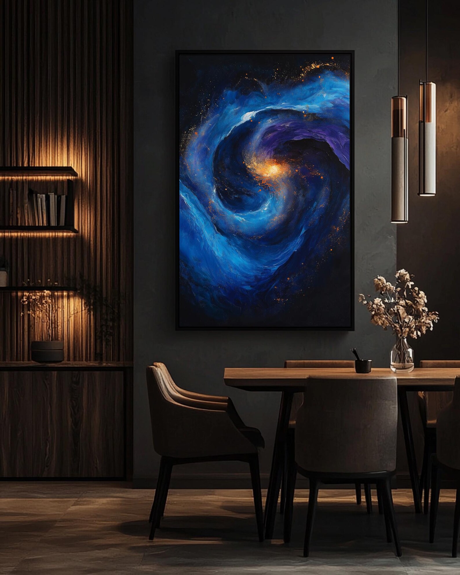 Cosmic Blue Galaxy Vortex - Digital Print | Abstract Space Wall Art ...