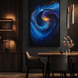 Cosmic Blue Galaxy Vortex - Digital Print | Abstract Space Wall Art ...