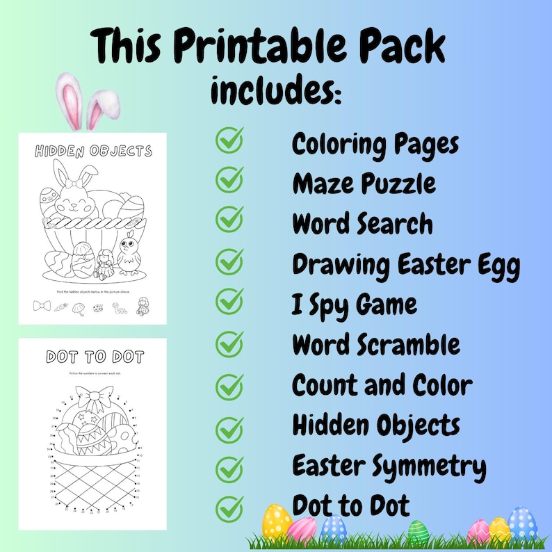 Easter Activity Pack: Coloring Pages, Maze, Word Search (digital ...