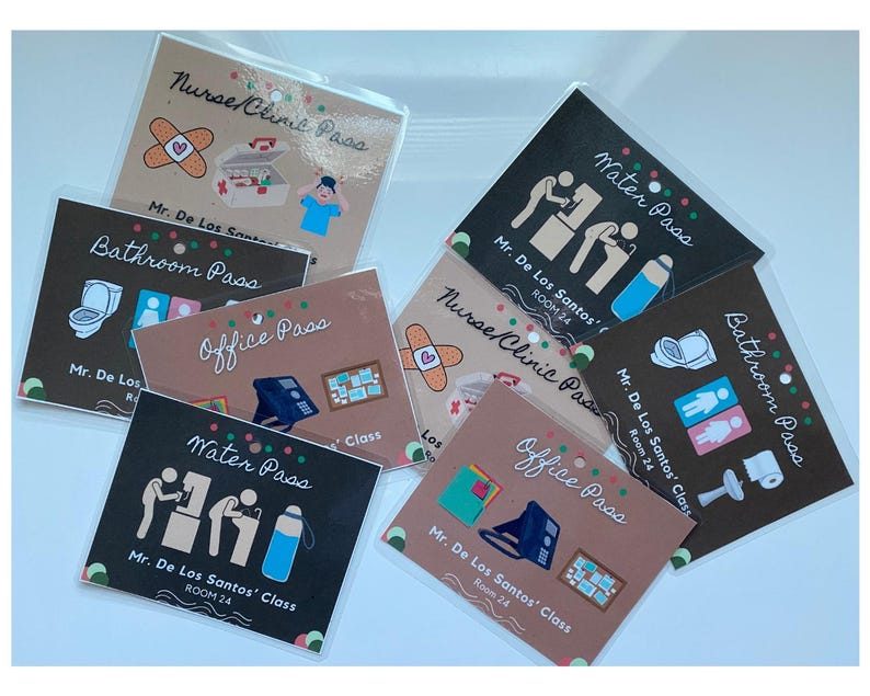 Editable Classroom Hall Passes: Teacher Management Printable (canva ...