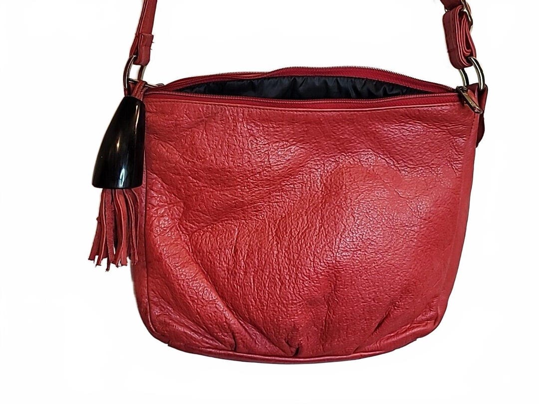Vintage Marco Avane Soft Leather Crossbody Red Shoulder Bag Purse ...