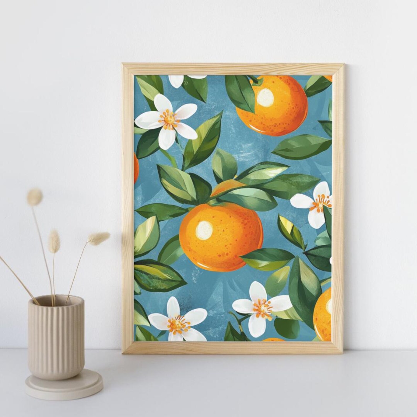 Mandarin & Orange Blossom Seamless Pattern | Watercolor Floral Digital ...