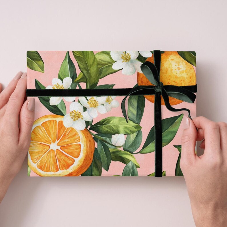 Mandarin & Orange Blossom Seamless Pattern | Watercolor Floral Digital ...