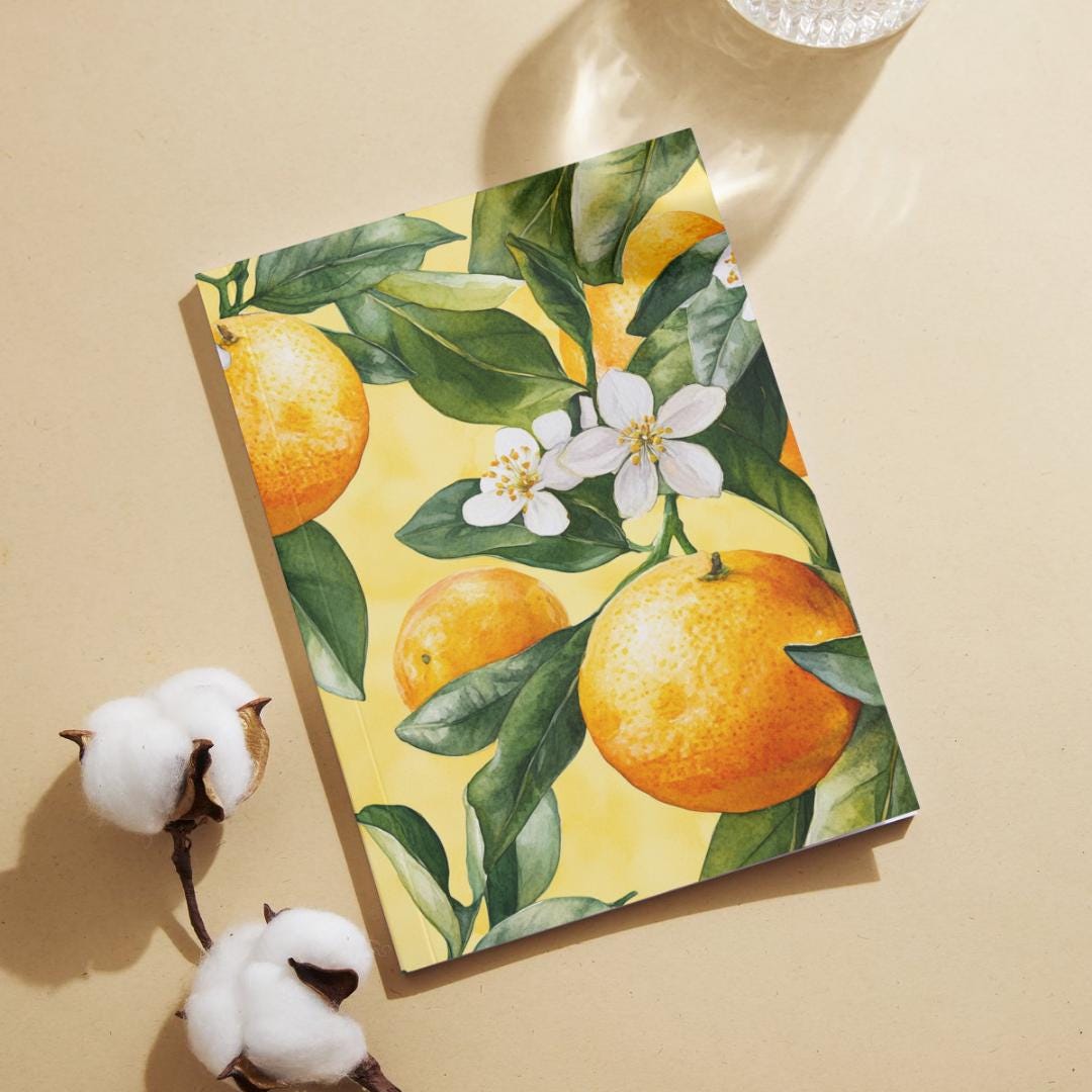 Mandarin & Orange Blossom Seamless Pattern | Watercolor Floral Digital ...