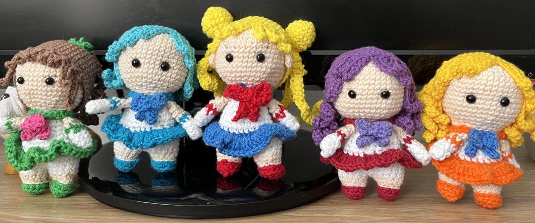 Mini Sailor Moon | Sailor Soldiers Doll | Crochet Amigurumi | Cute - Etsy