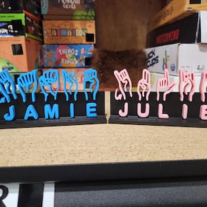 Custom ASL Nameplate: American Sign Language Desk Sign - Etsy