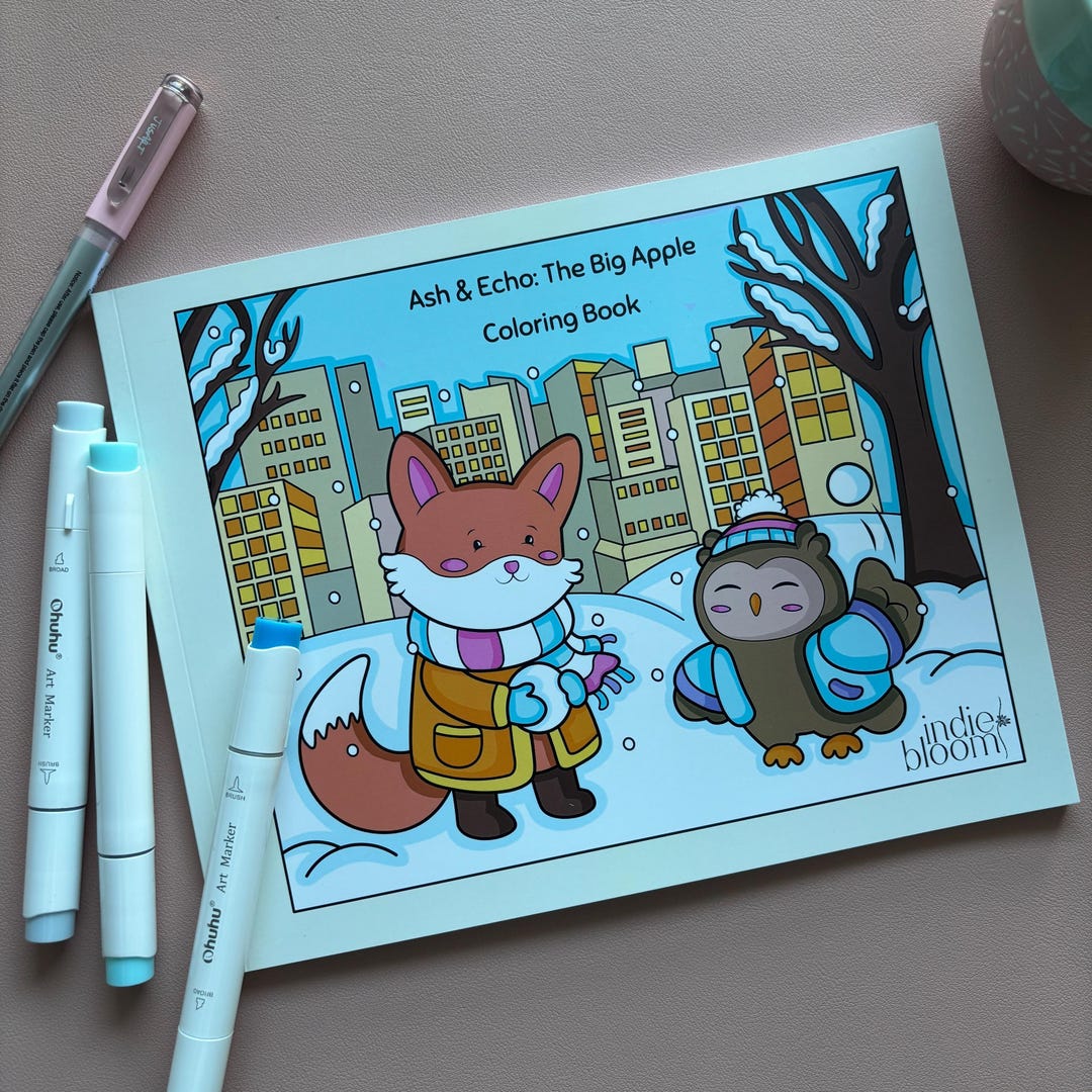 Ash & Echo Coloring Book | NYC Theme | Thick Internal Paper | 24 Pages ...