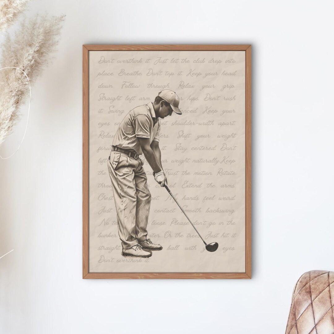 Vintage Golfer Driving Reminders Digital Print - Golf Art - Golfer ...