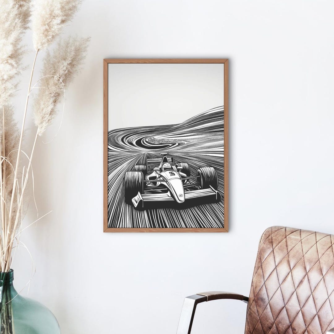 Formula 1 Line Art Racing Print - F1 Car Wall Art - Modern F1 Poster ...