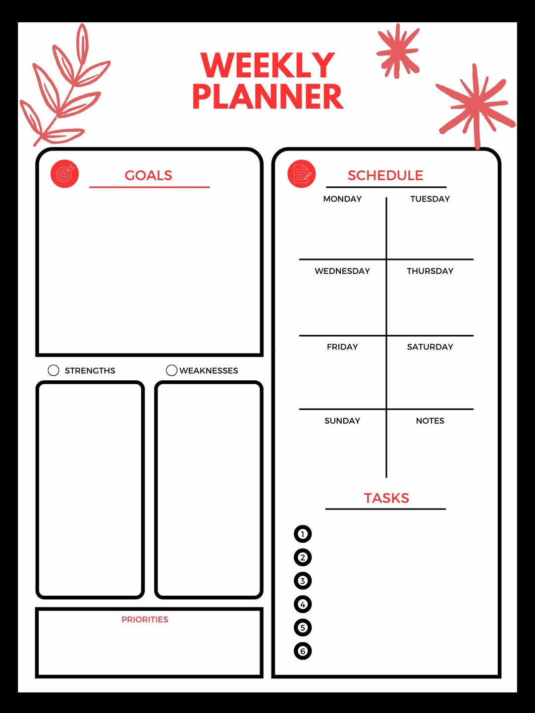Weekly Planner - Organize Your Week, Tasks, Goals, Priorities ...