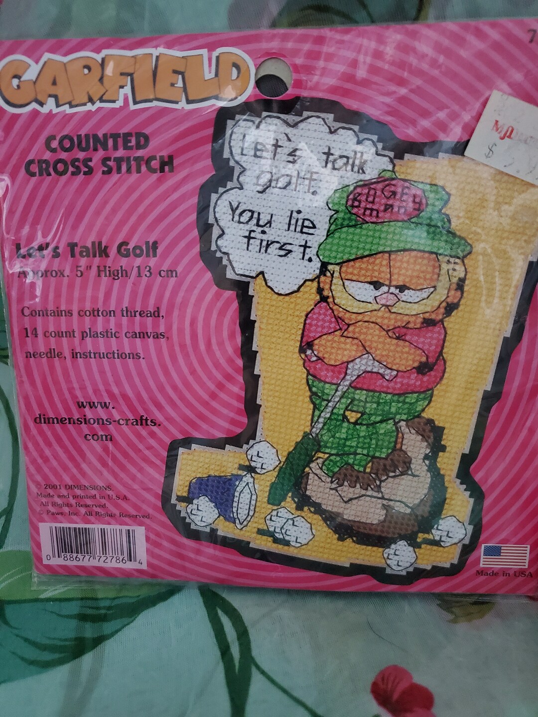 LET'S TALK GOLF - Garfield Cross Stitch Kit - - Etsy