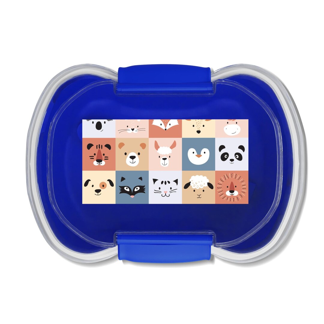 Kids Animal Portraits Two-tier Bento Box, Cute Lunch Container for ...