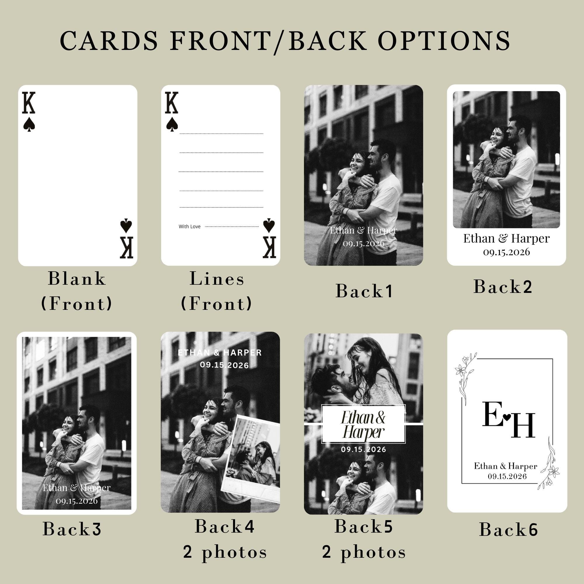 Custom Guest Book Playing Cards, Wedding Guest Book Alternative, Blank ...