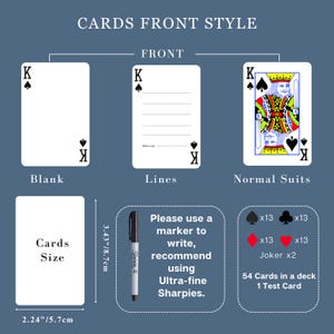 Custom Wedding Guest Book Playing Cards, Blank Cards for Writing ...