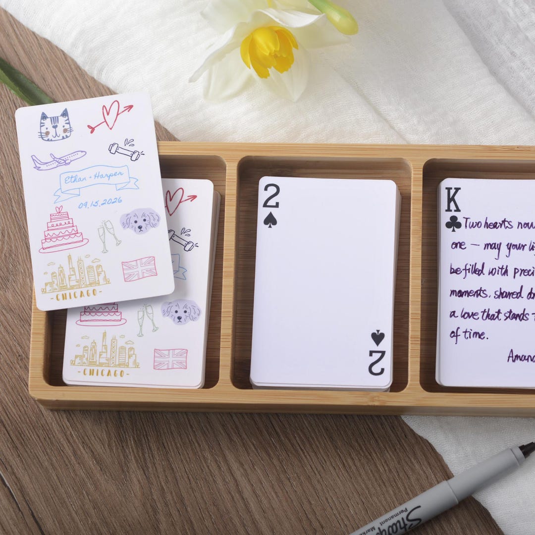Custom Wedding Guest Book Playing Cards, Wedding Guest Book Alternative ...