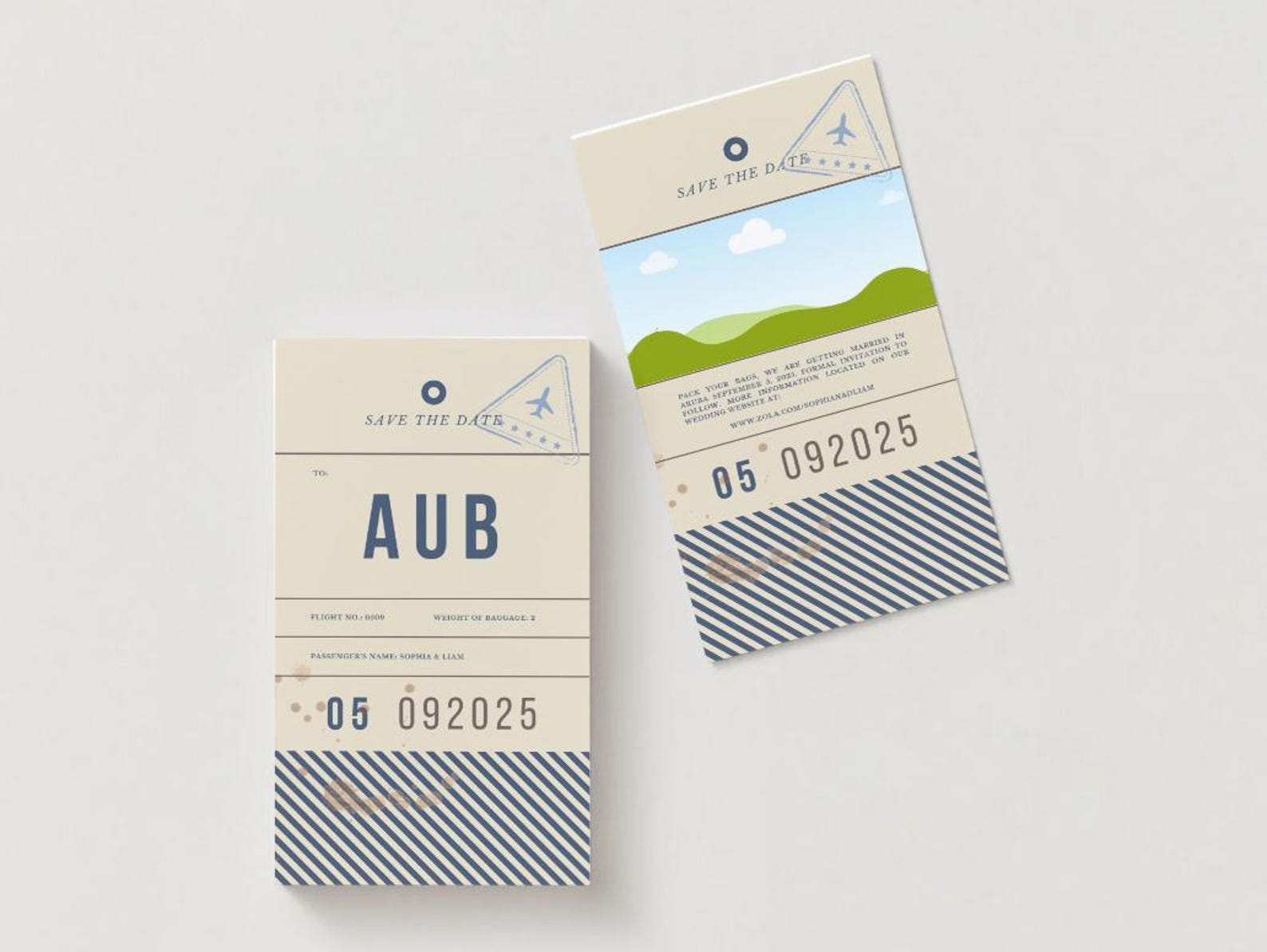 Travel Themed Wedding Invitation Bundle | Save the Date Vintage Luggage ...