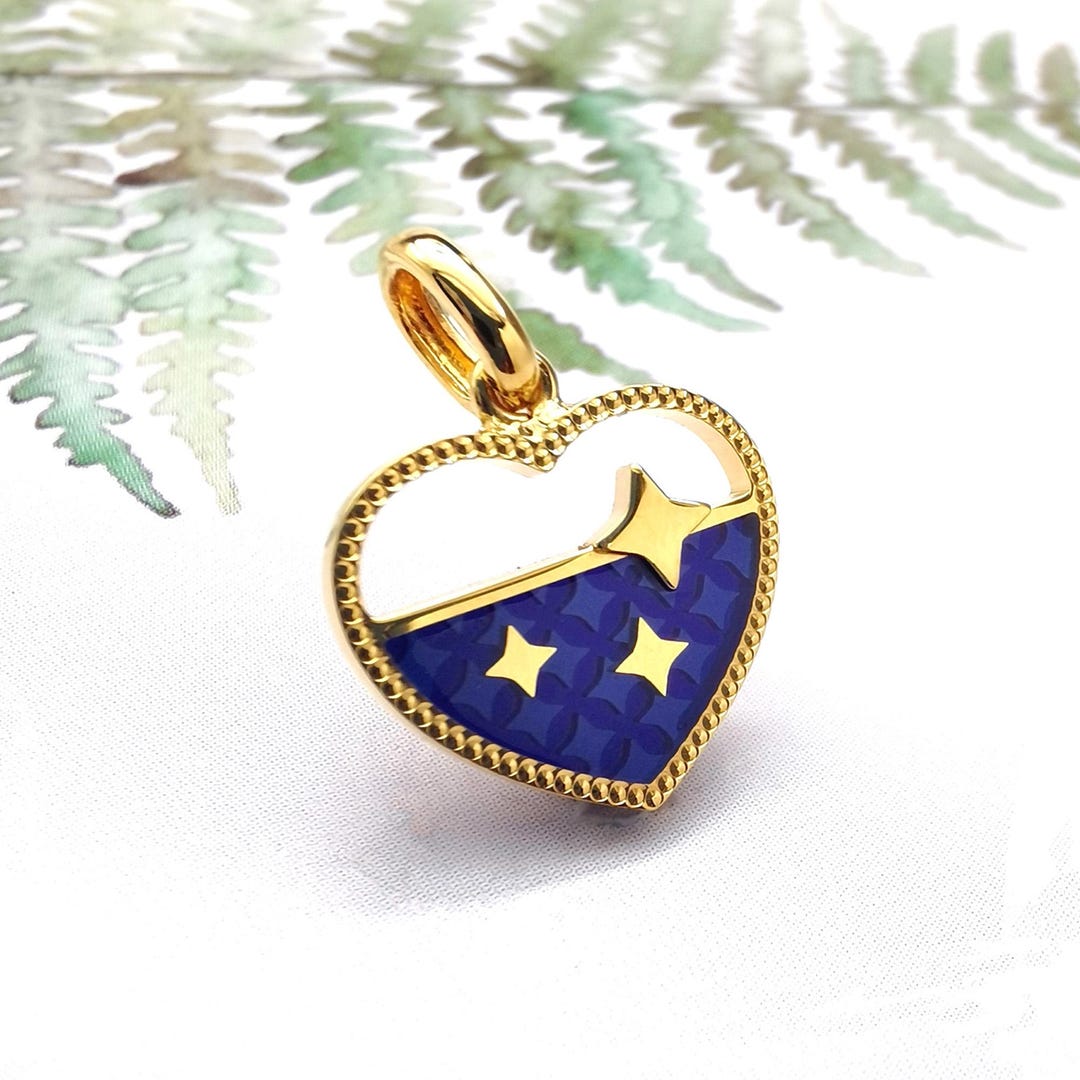 24K 999 Pure Gold Pendant, 24K Solid Gold Heart Necklace, Charming Gold ...