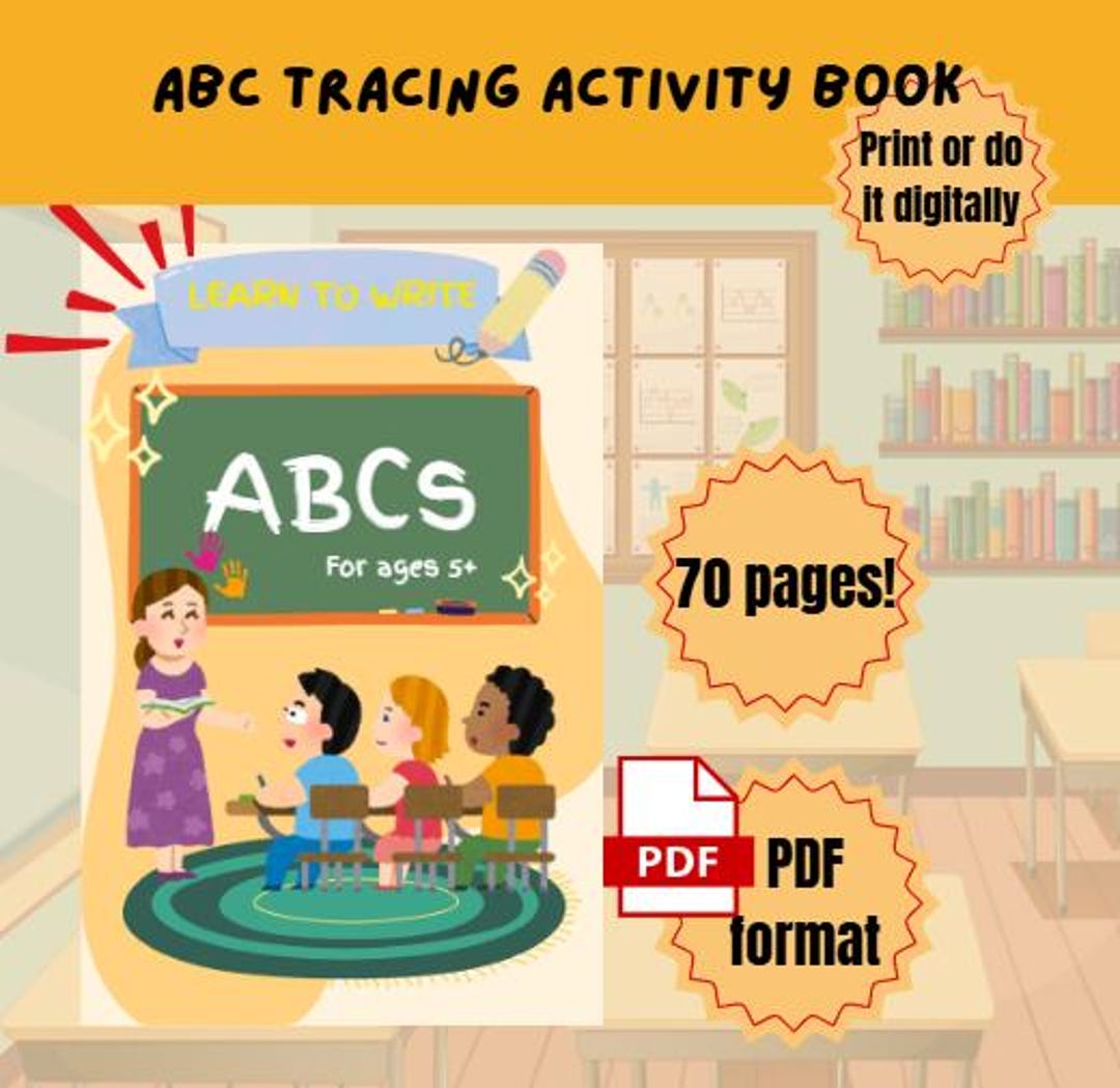 Alphabet ABC Activity Book for Toddlers Printable Tracing Worksheets ...