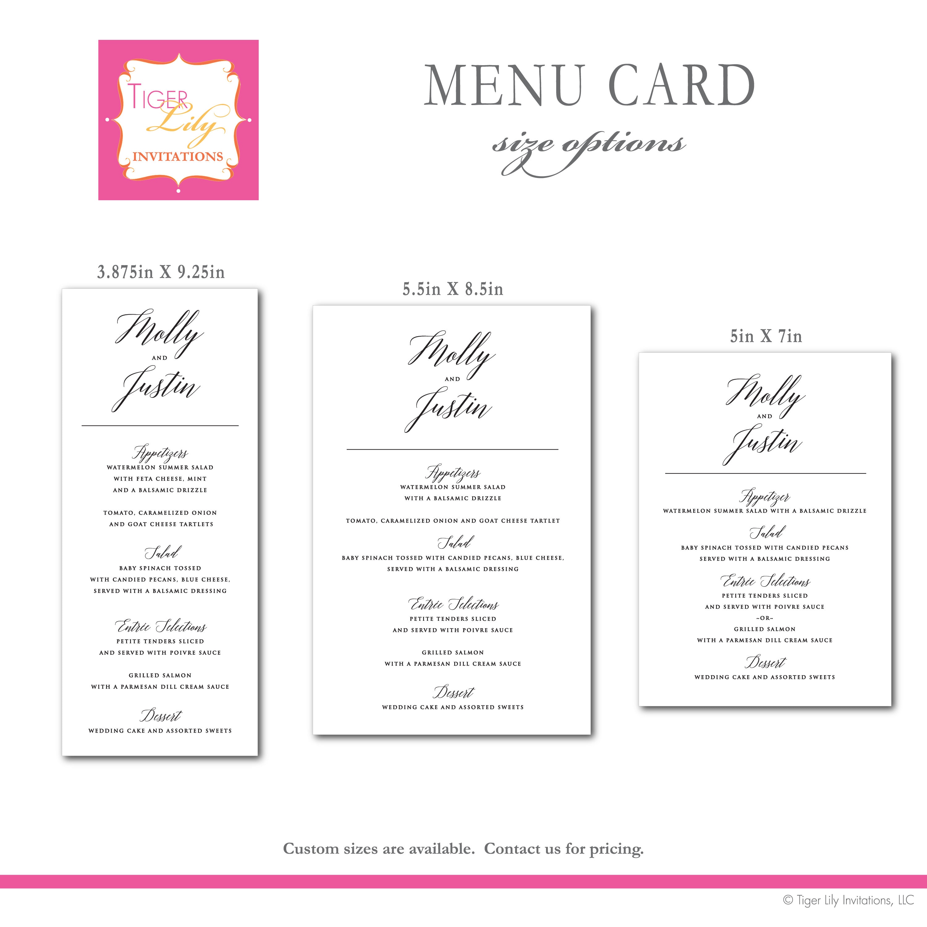 Wedding menu card size 60 photos - Astyledwedding.com