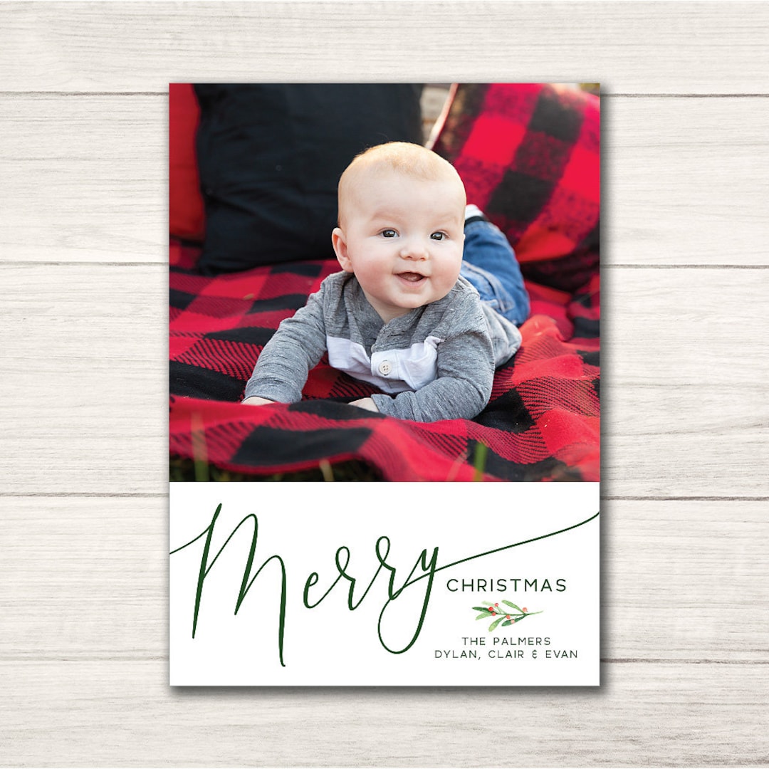 Merry, Merry Christmas Card Design - Holiday Photo Card - Printed or ...