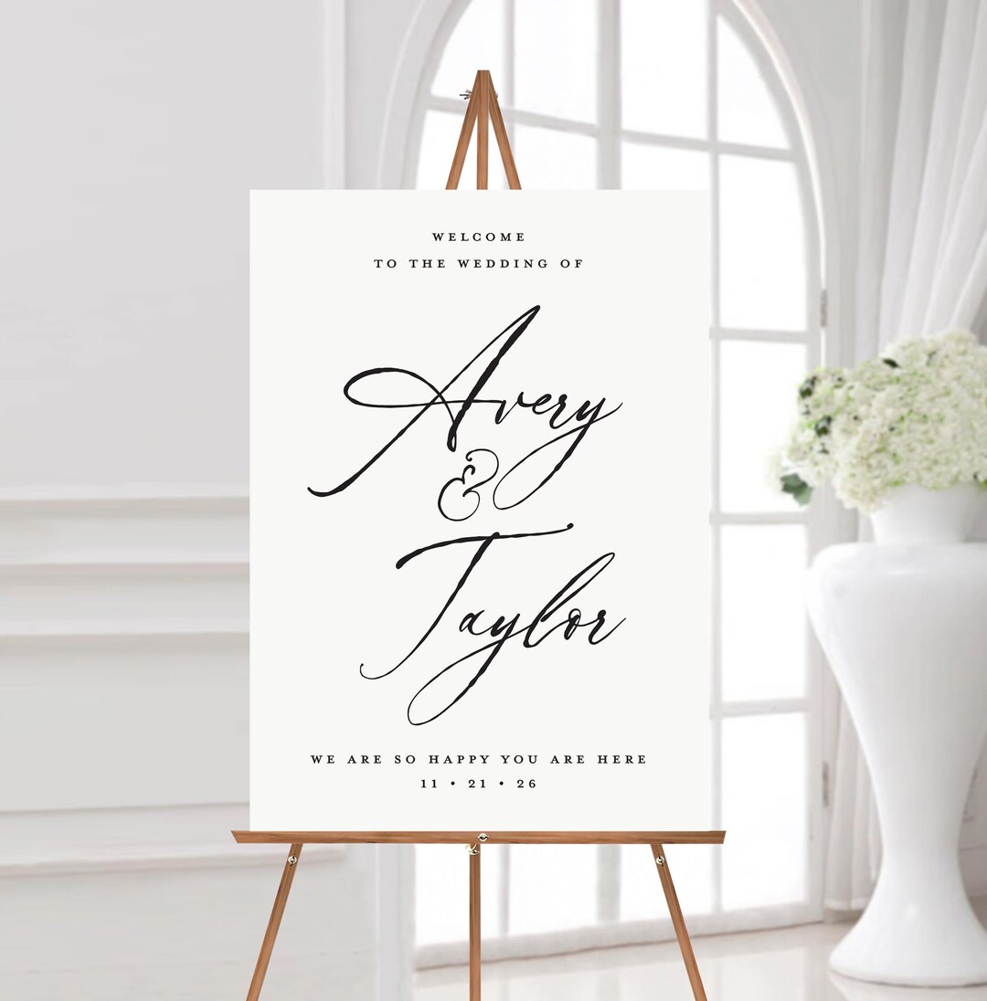 Modern Minimal Wedding Welcome Sign - Modern Wedding Welcome Sign ...