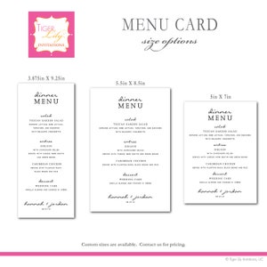Modern Script Wedding Menu Cards - Wedding Menu - Menu Cards - Wedding ...