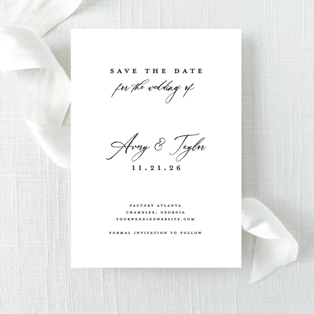 Modern Minimal Save the Date Card - Modern Save the Date - Minimal Save ...