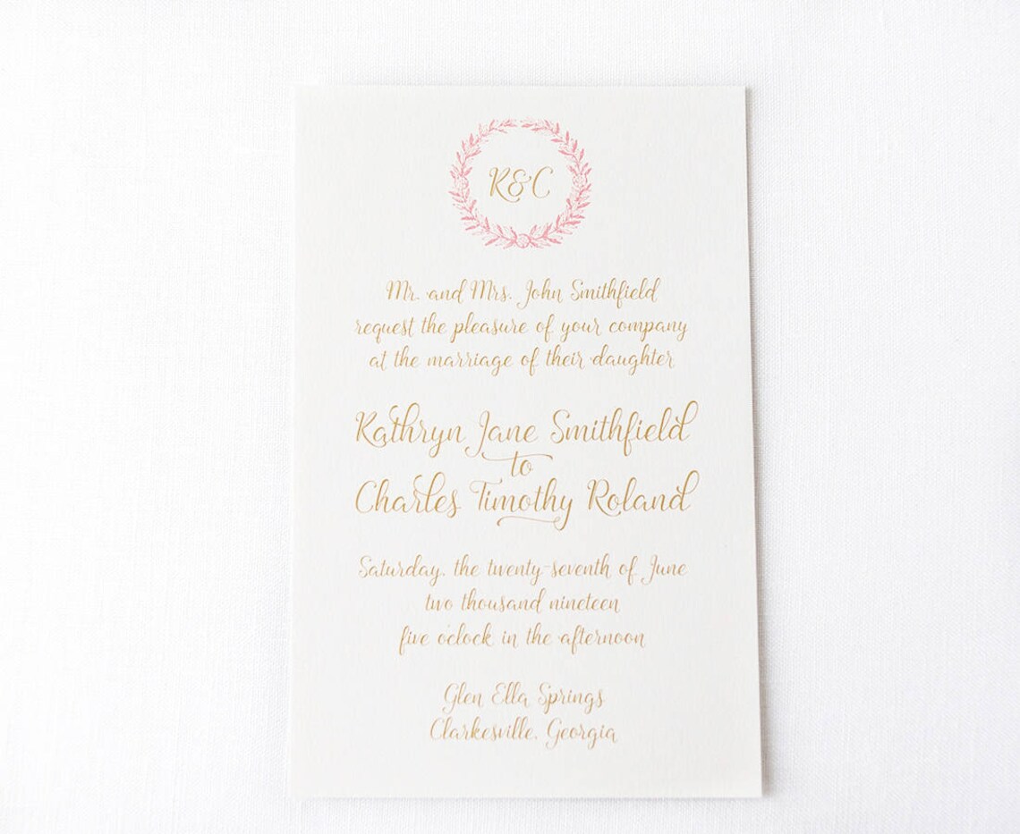 White Rose Wedding Invitation With White Rose Envelope Liners | Etsy