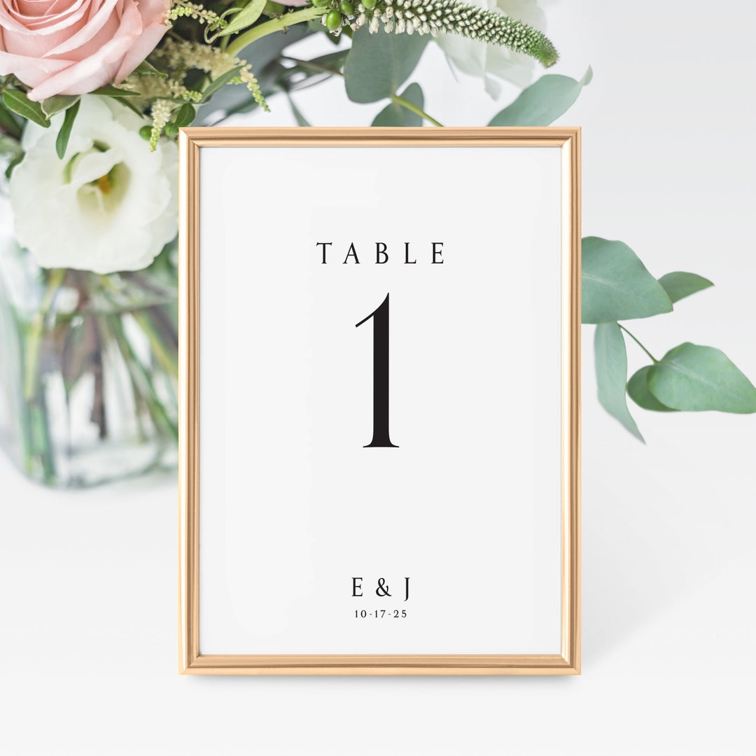 Modern Elegance Table Numbers - Modern Minimal Table Number Cards ...
