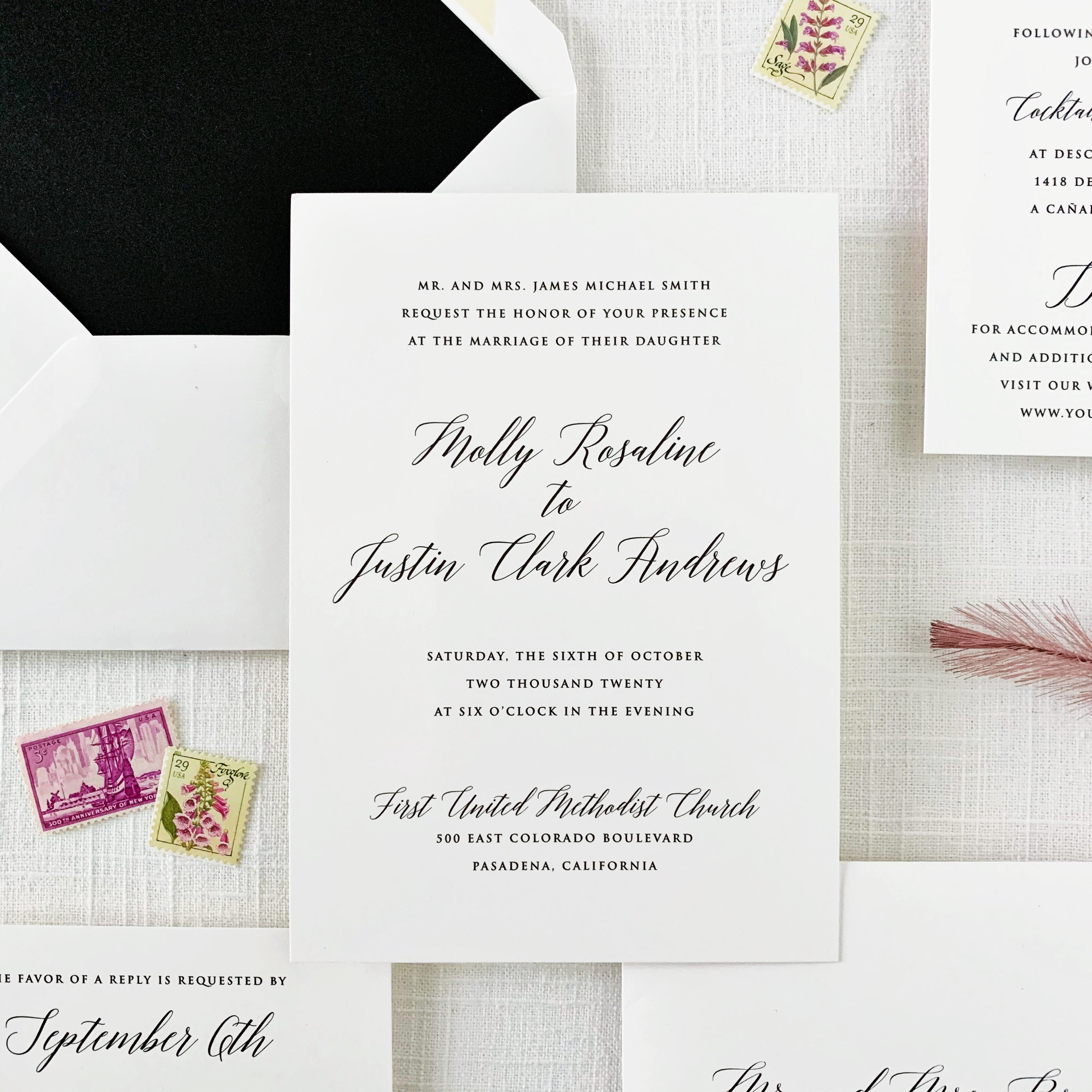 Modern Classic Wedding Invitations Traditional Wedding - Etsy