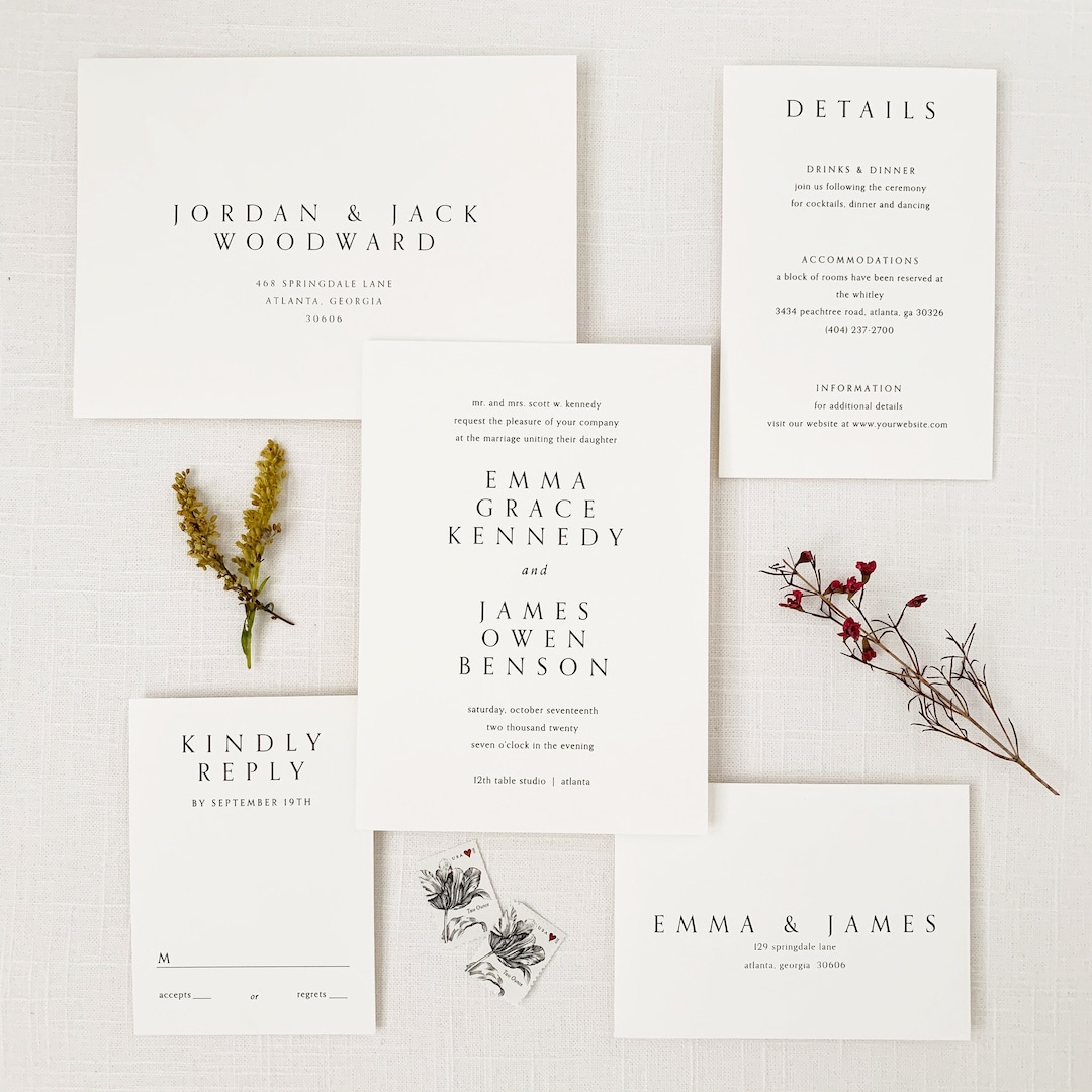 Modern Elegance Wedding Invitation - Modern Wedding Invitation ...