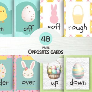 Easter Activities | Opposites Cards | Early Learning | Words - Etsy