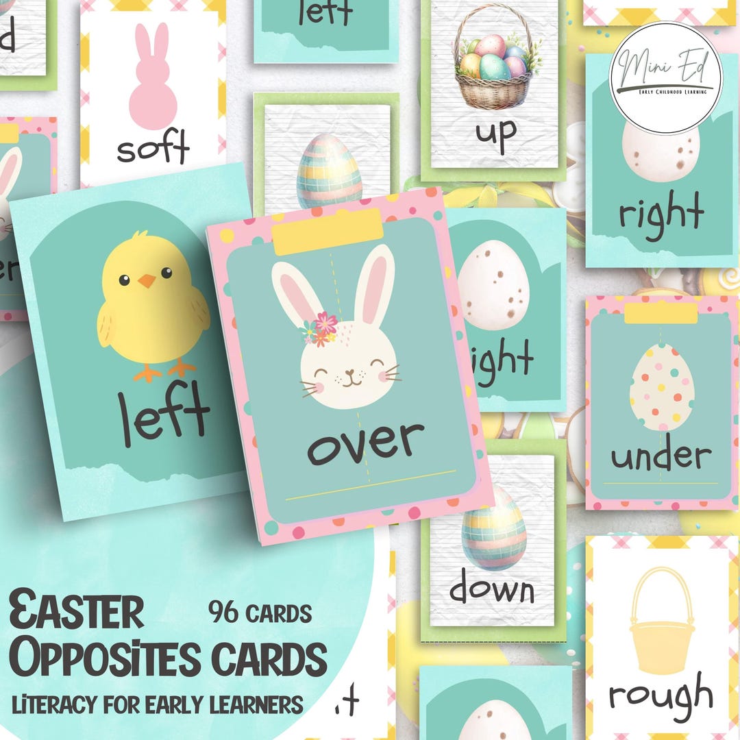 Easter Activities | Opposites Cards | Early Learning | Words - Etsy