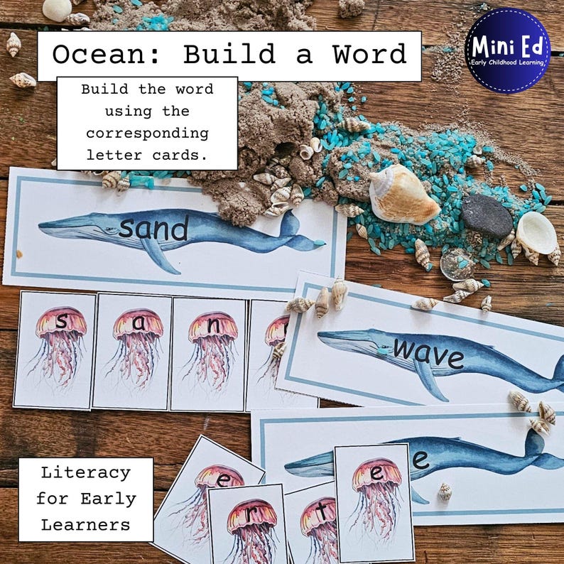 Ocean Build a Word | Cards | Words | Early Learning | Phonics ...