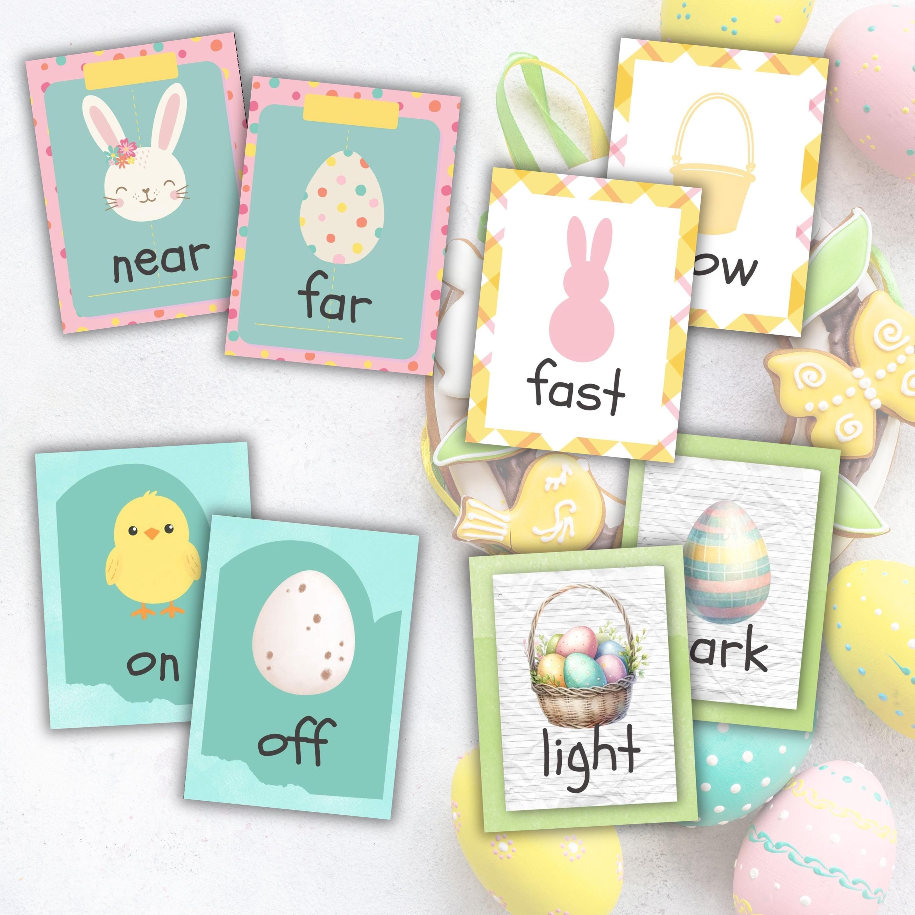 Easter Activities | Opposites Cards | Early Learning | Words - Etsy