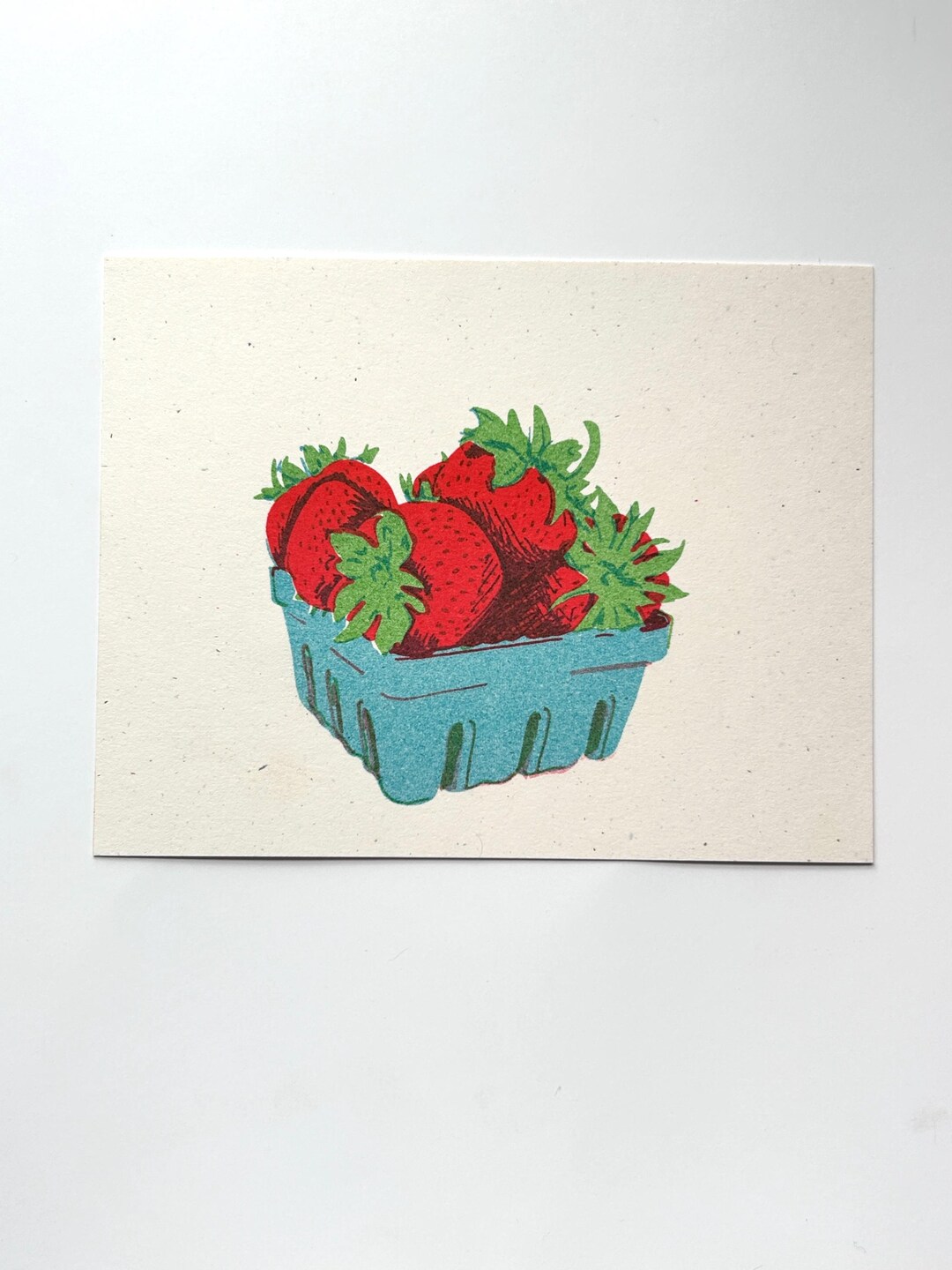 Strawberry RISO Print - Etsy