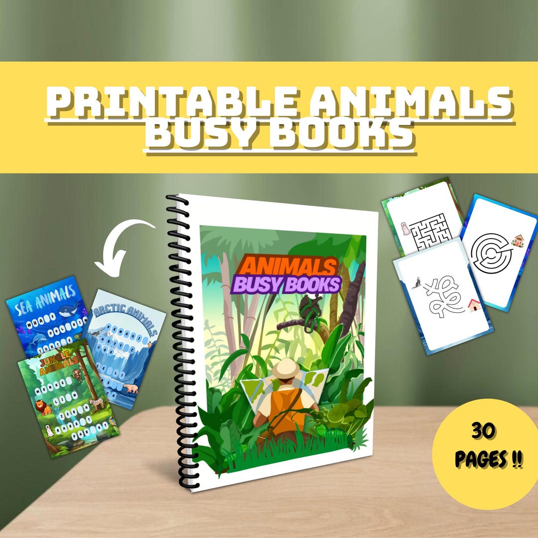 PRINTABLE BUSY BOOKS| Animals Busy Book| Homeschool Resources ...