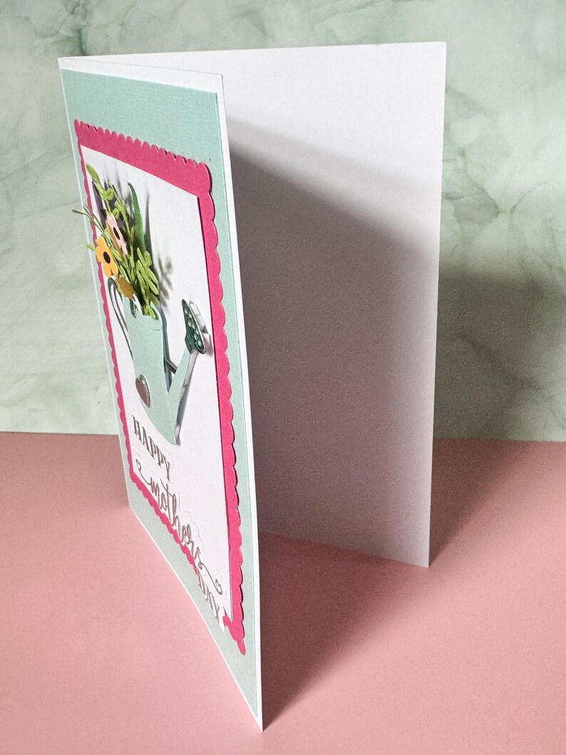 Handmade Mother’s Day Card – Watering Can With Flowers – Unique Floral ...