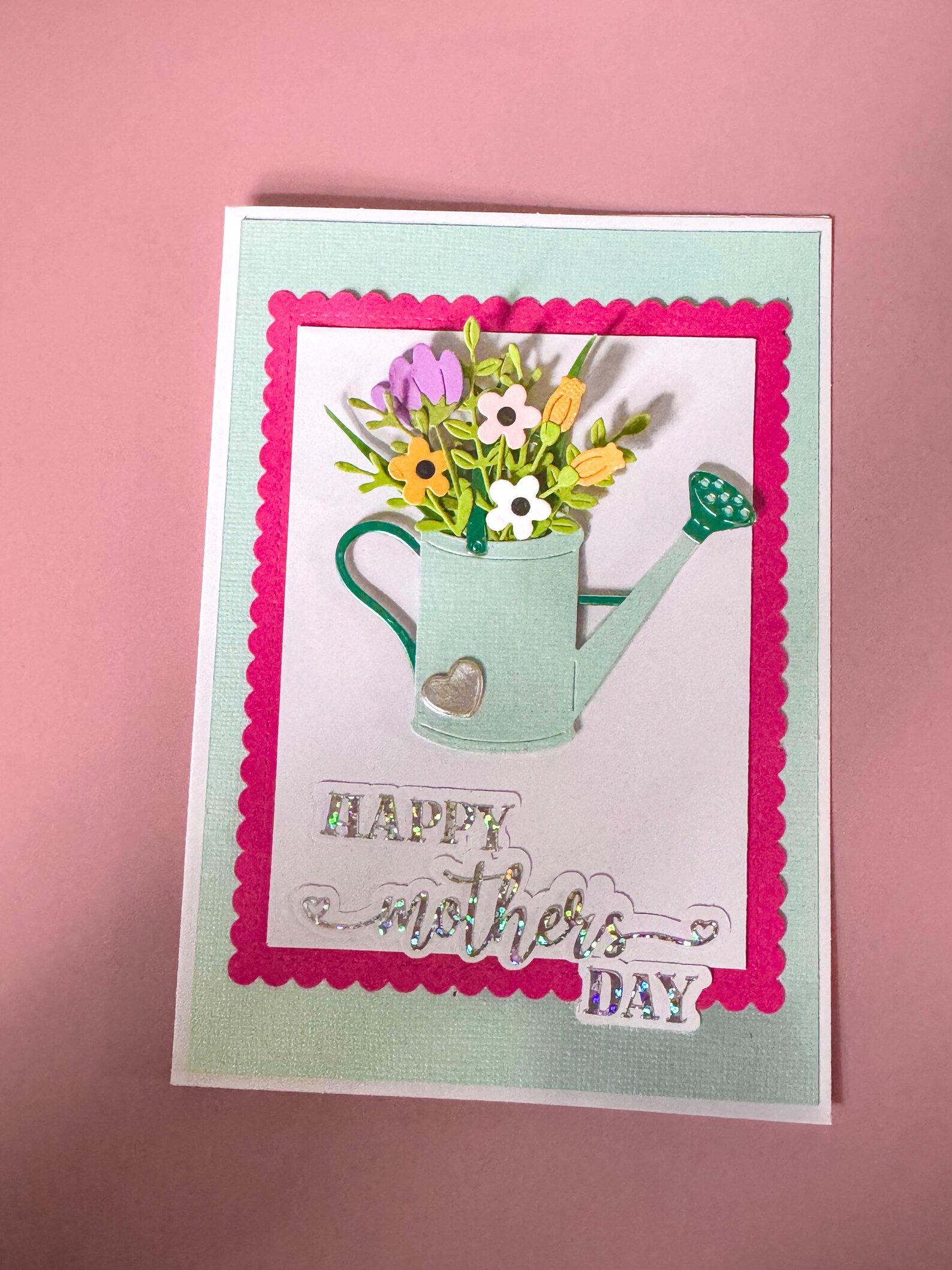 Handmade Mother’s Day Card – Watering Can With Flowers – Unique Floral ...