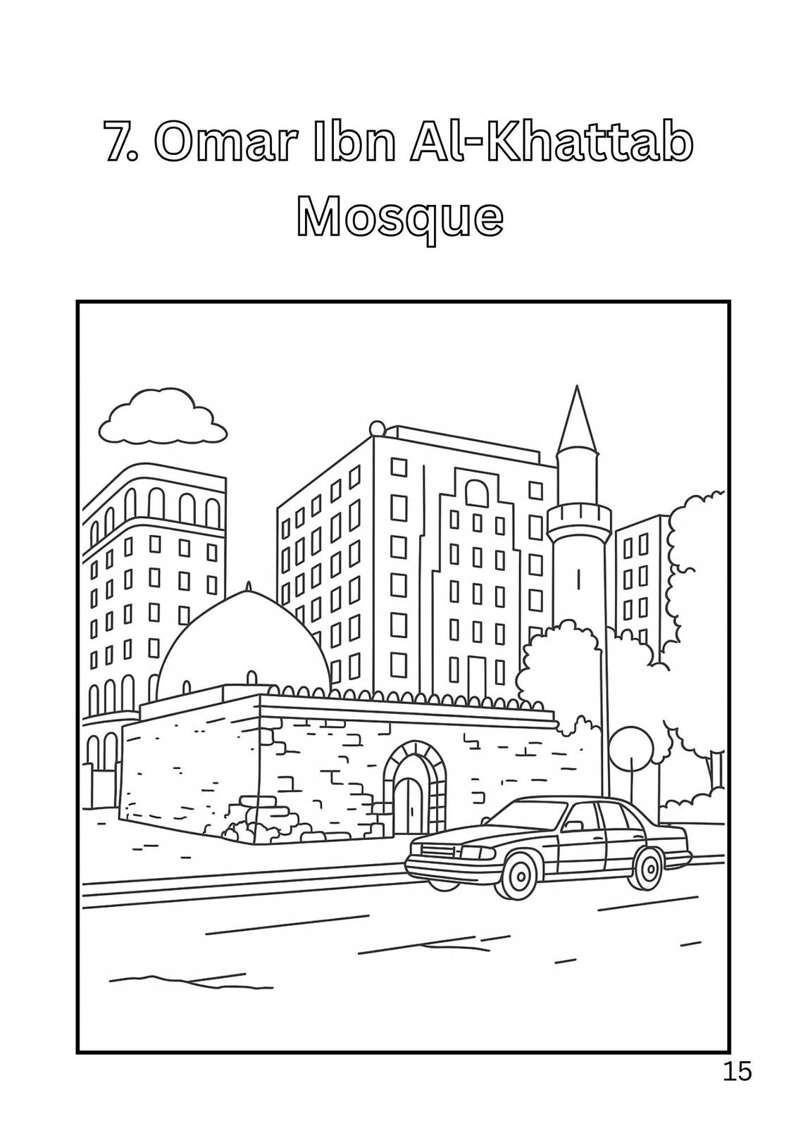 Mosques of Madinah Coloring Pages - Etsy