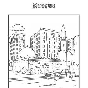 Mosques of Madinah Coloring Pages - Etsy