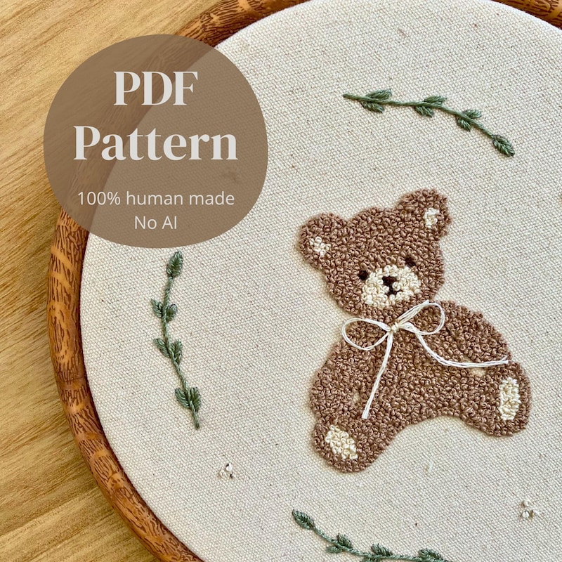 Bear Hand Embroidery - Etsy