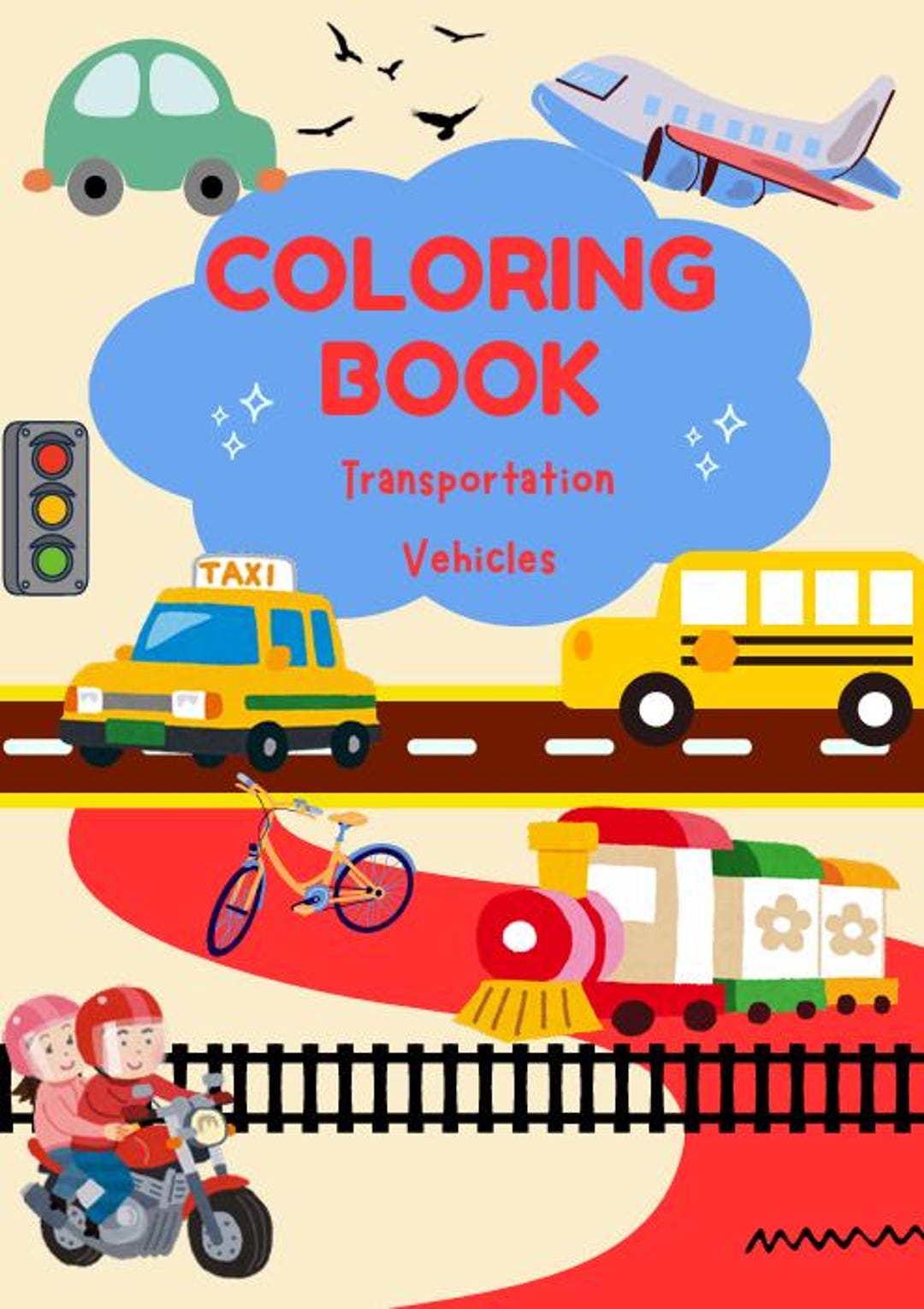 Ultimate Transportation Activity Book: Coloring, Identifying Land, Air ...