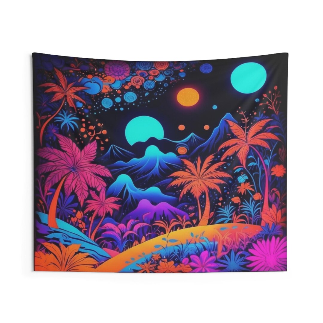Black Light, Neon, Night Sky Indoor Wall Tapestries - Etsy